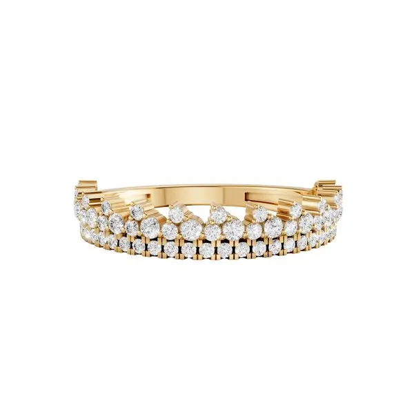 AYA FINE JEWELRY 14k Gold Multi-row Round Lab Grown Diamond Band - Yellow