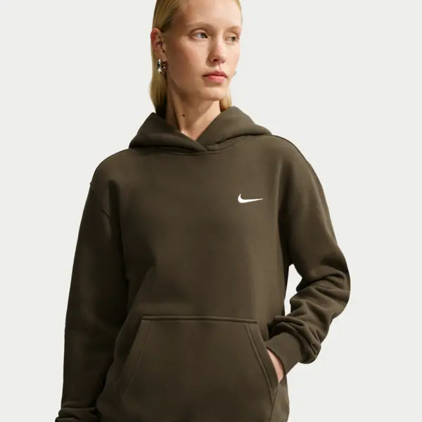Nike Studio Fleece Medium Weight Pullover Hoodie - Brown