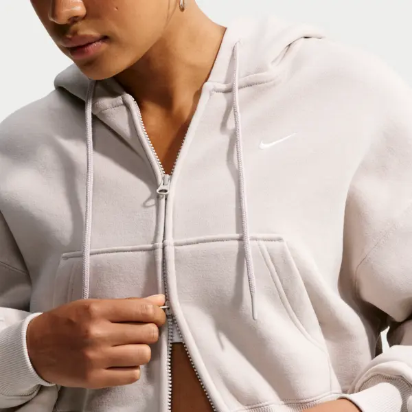 Nike Studio Fleece Oversized Cropped Full-zip Hoodie