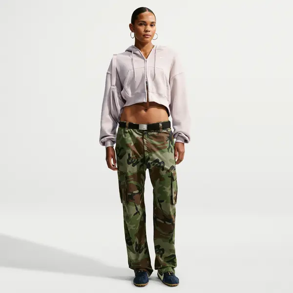 Nike Studio Fleece Oversized Cropped Full-zip Hoodie