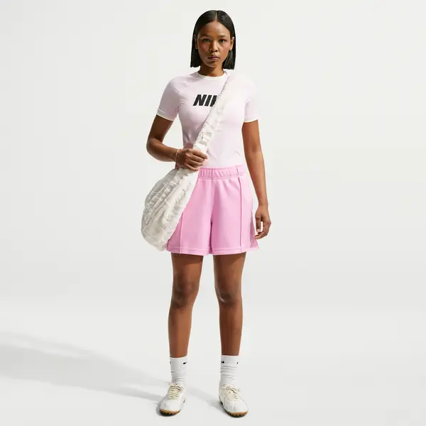 Nike Mid-rise Poly-knit Track Shorts - Pink