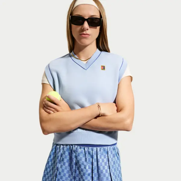 Nike Court Court Collection Fleece Tennis Vest - Blue