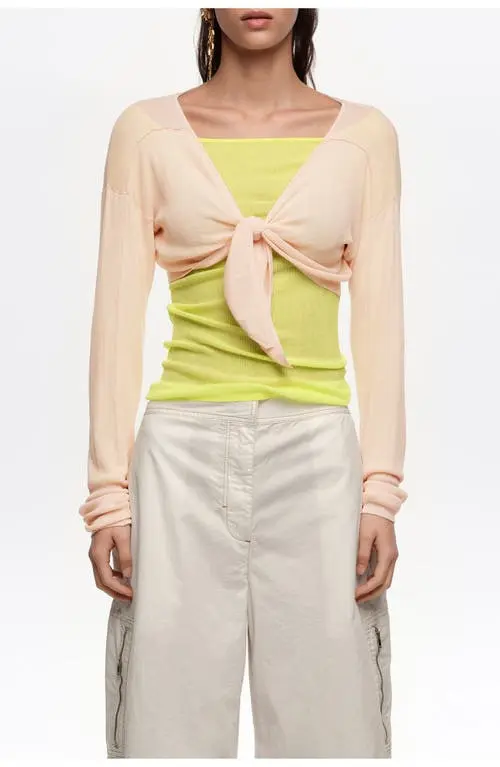 Bimba Y Lola Short Knot Ribbed Cardigan