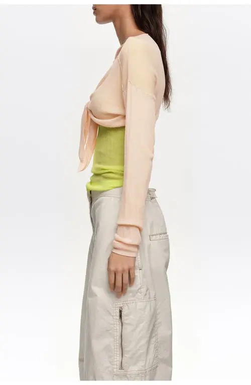 Bimba Y Lola Short Knot Ribbed Cardigan