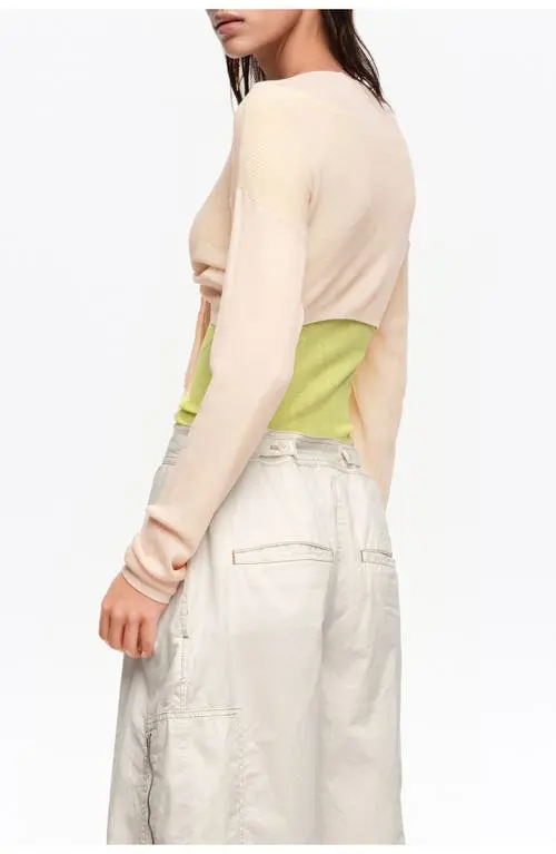 Bimba Y Lola Short Knot Ribbed Cardigan