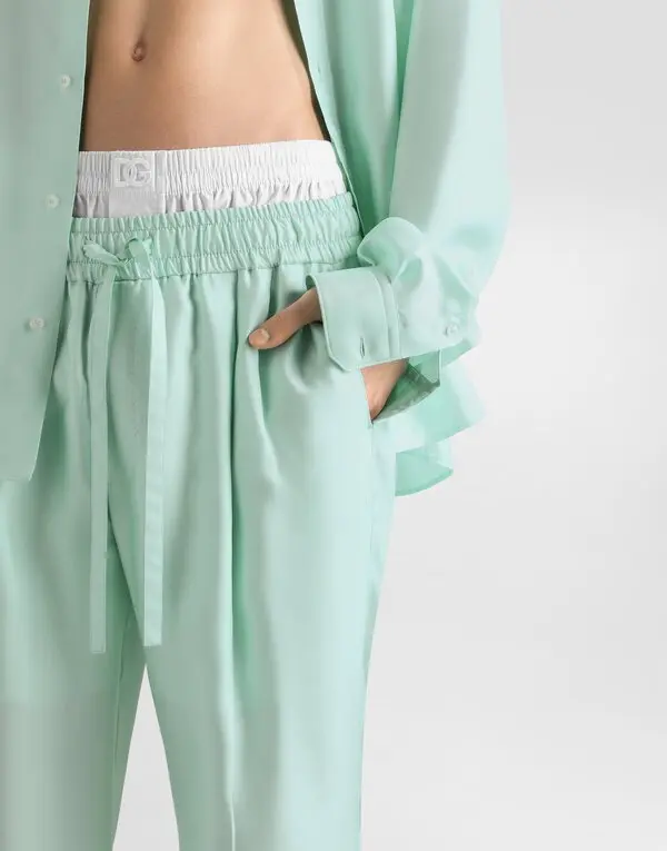Dolce & Gabbana Silk Twill Jogging Trousers