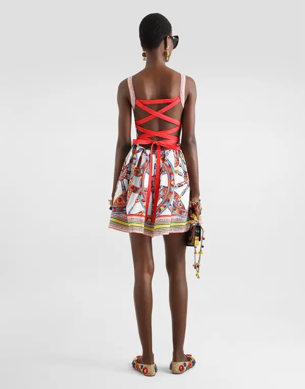 Dolce & Gabbana Carretto-print Poplin Midi Dress - Multicolor