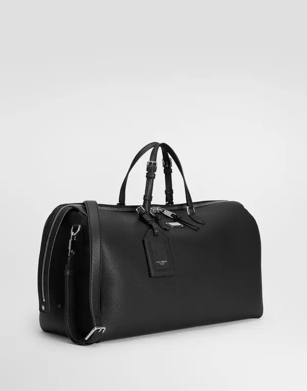 Dolce & Gabbana Vittoria Travel Bag In Calfskin - Black