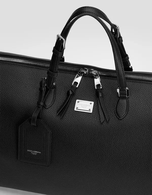 Dolce & Gabbana Vittoria Travel Bag In Calfskin - Black