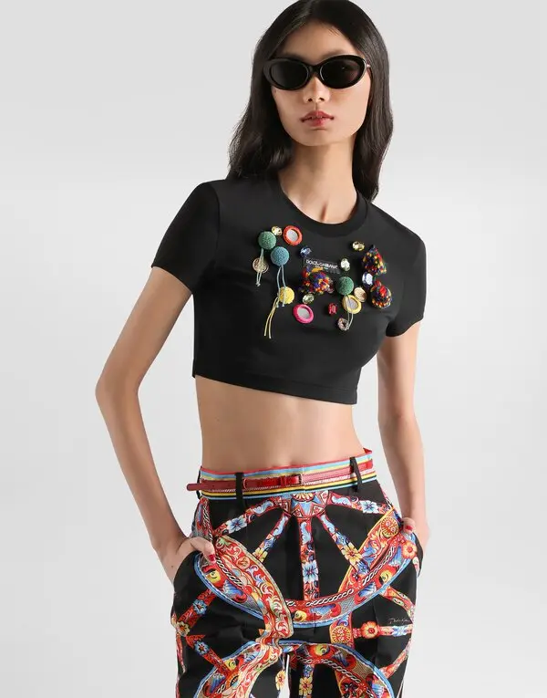Dolce & Gabbana Jersey T-shirt With Appliqu