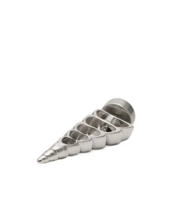 COURREGES Rear Shell-pendant Single Earring - Gray