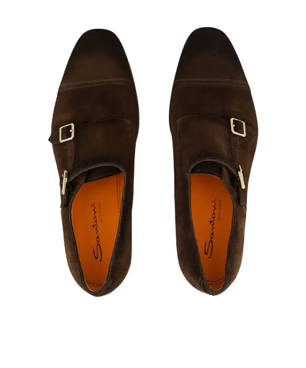 Santoni Almond Toe Buckled Loafers