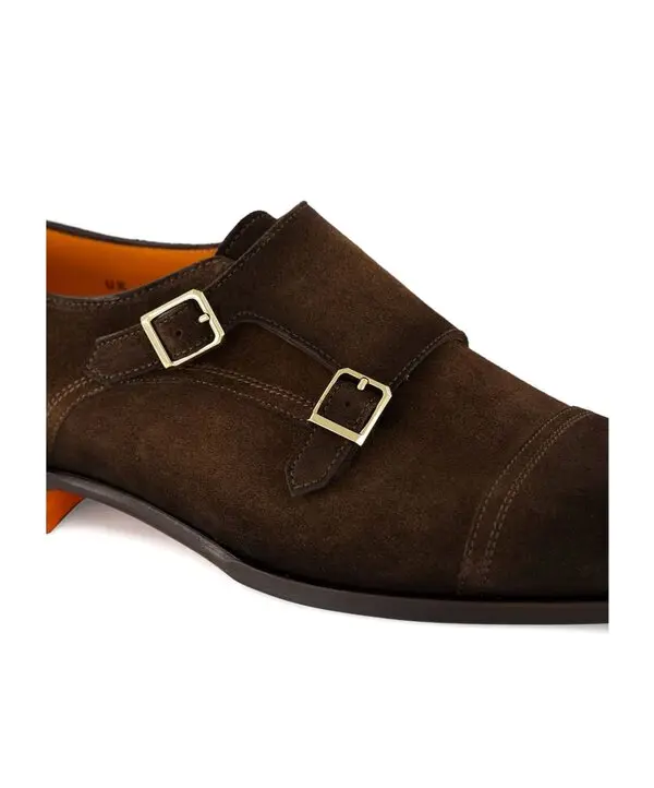 Santoni Almond Toe Buckled Loafers