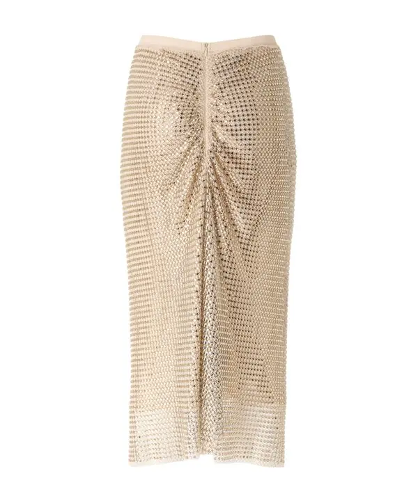 Pinko Crystal-embellished Ruched Skirt