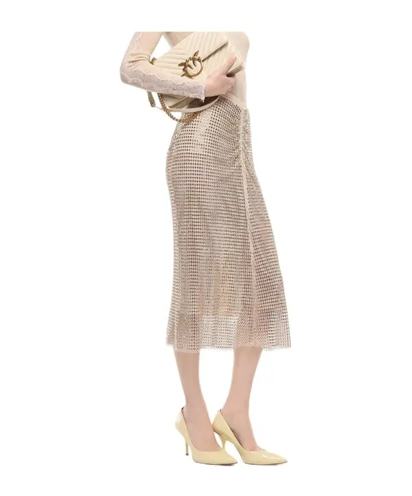 Pinko Crystal-embellished Ruched Skirt
