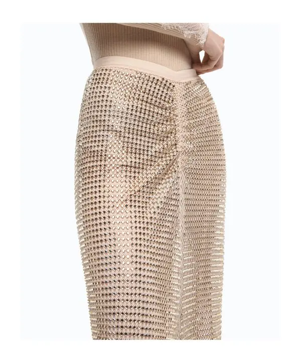 Pinko Crystal-embellished Ruched Skirt