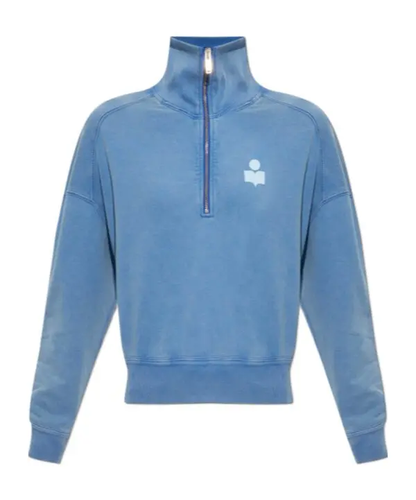 Isabel Marant Étoile Ross Half-zip Sweatshirt - Light Blue