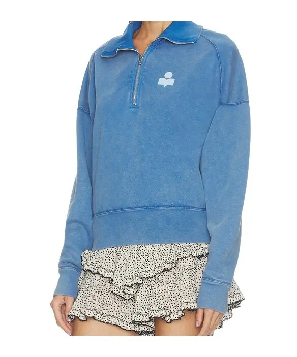 Isabel Marant Étoile Ross Half-zip Sweatshirt - Light Blue
