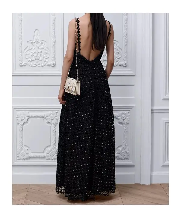 Dior Dioriviera Embroidered Crystal Embellished Lace Maxi Dress