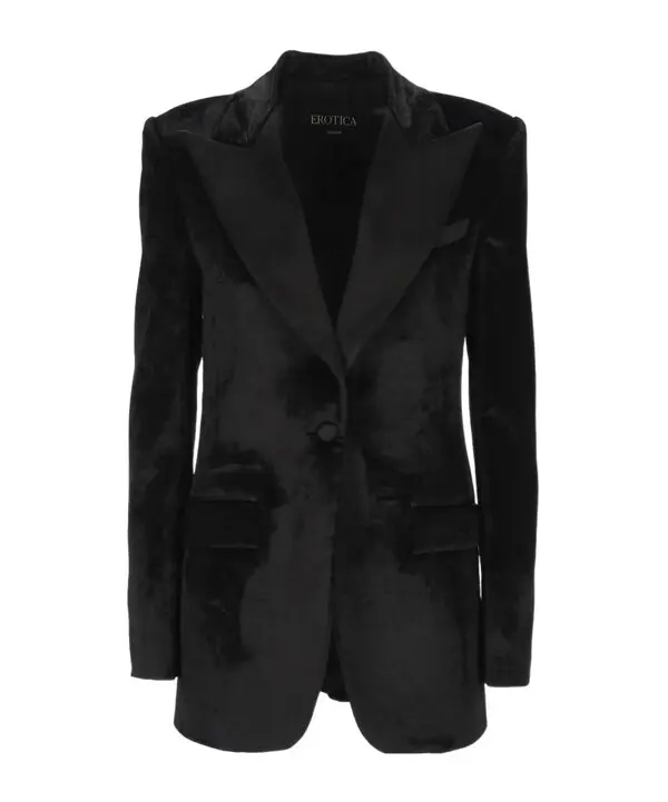 DONDUP Velvet-effect Single-breasted Blazer