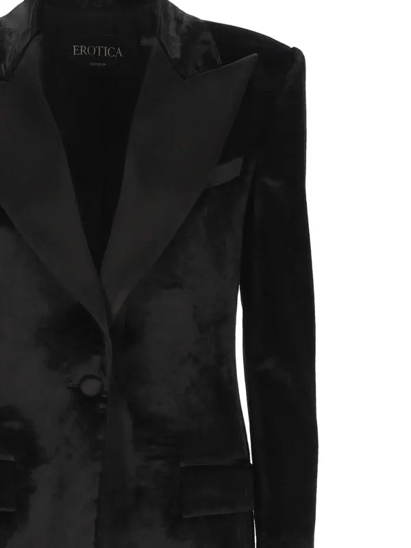 DONDUP Velvet-effect Single-breasted Blazer