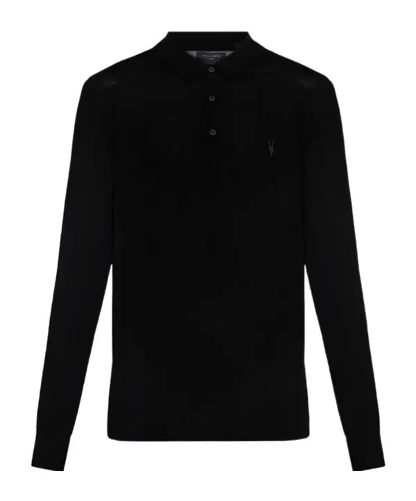 ALLSAINTS Mode Button Logo Polo Shirt - Black