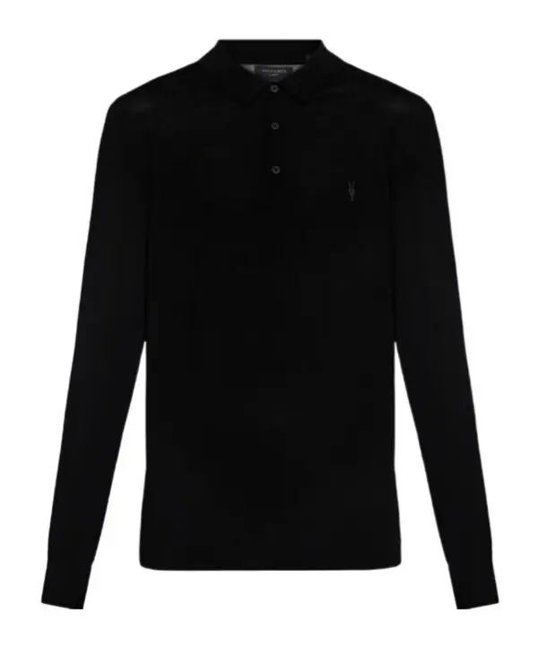 ALLSAINTS Mode Button Logo Polo Shirt - Black