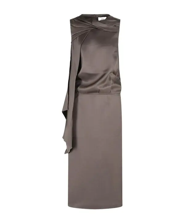 Loulou De Saison Sleeveless Midi Dress With Draped Scarf Insert