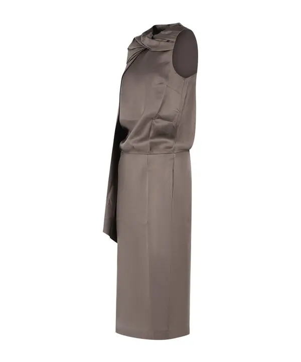 Loulou De Saison Sleeveless Midi Dress With Draped Scarf Insert