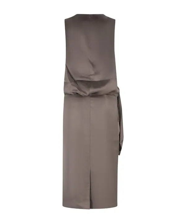 Loulou De Saison Sleeveless Midi Dress With Draped Scarf Insert