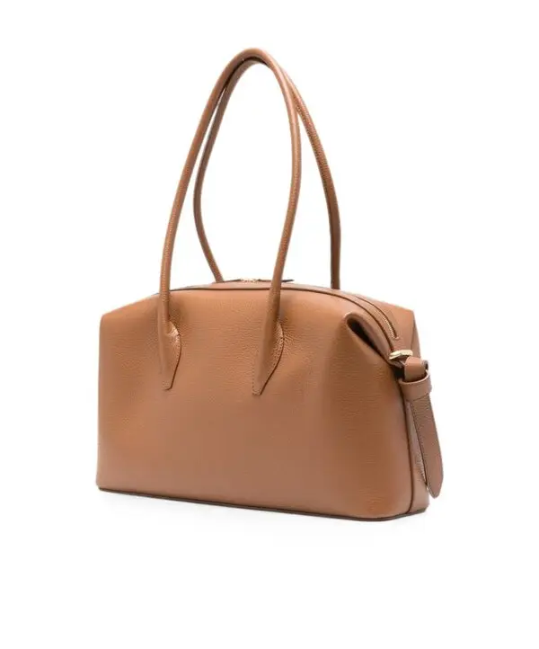 Yuzefi Brioche Duffle Grained-leather Shoulder Bag - Brown