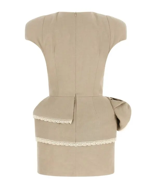 Magda Butrym Peplum Mini Dress With Rosette Detail