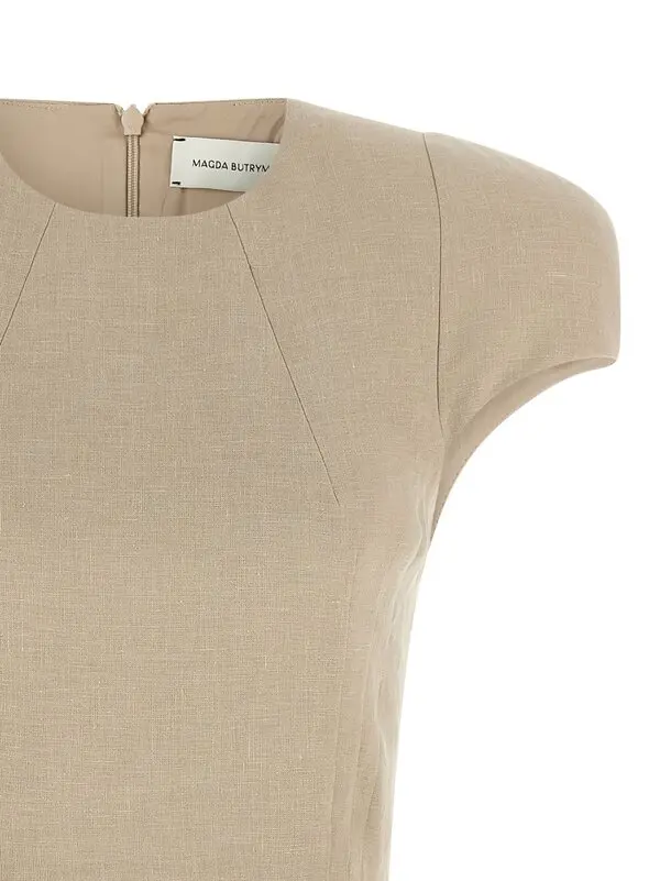Magda Butrym Peplum Mini Dress With Rosette Detail