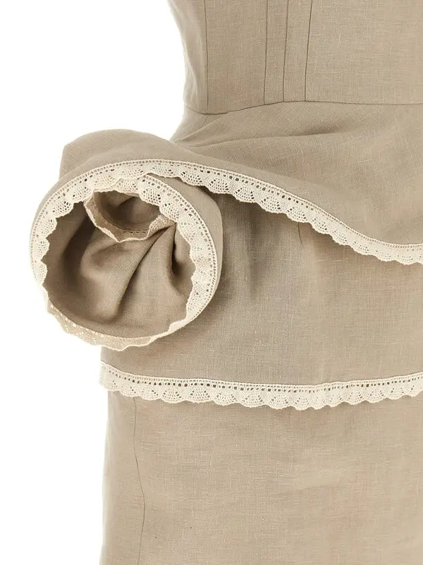 Magda Butrym Peplum Mini Dress With Rosette Detail