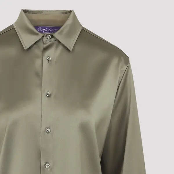 Ralph Lauren Adrien Satin Button-front Shirt