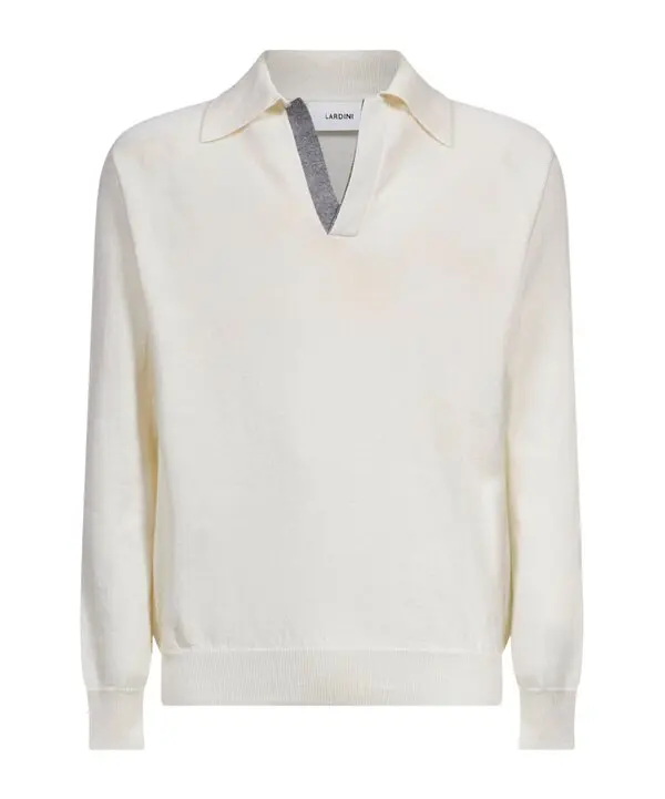 LARDINI Contrast-trim Raglan-sleeve Sweater - White