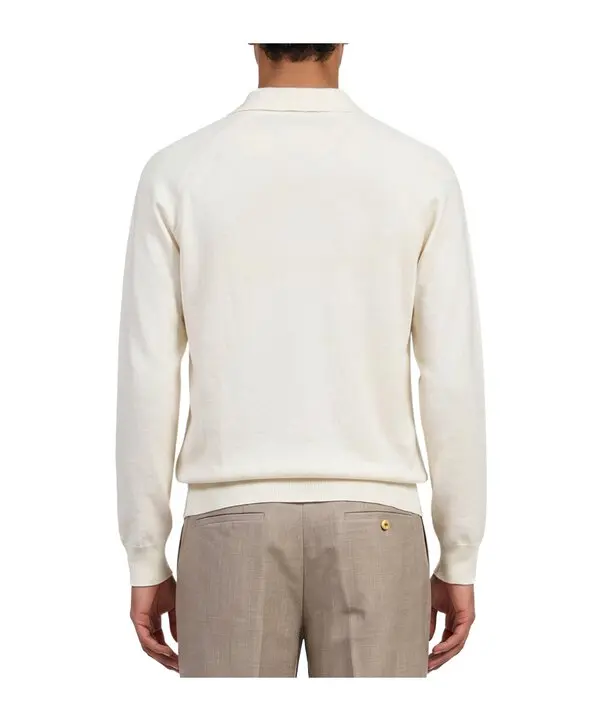 LARDINI Contrast-trim Raglan-sleeve Sweater - White