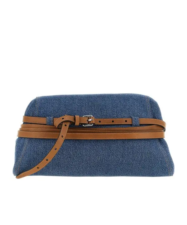 Moschino Belted Denim Clutch Bag