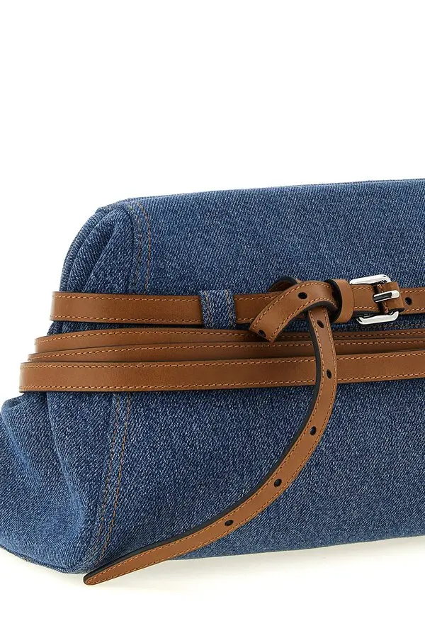 Moschino Belted Denim Clutch Bag