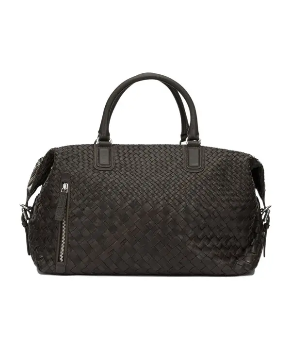 Officine Creative Armor 019 Woven Leather Travel Bag - Black