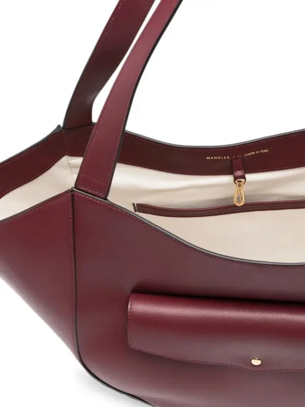 WANDLER Asymmetric Leather Tote Bag - Bordeaux