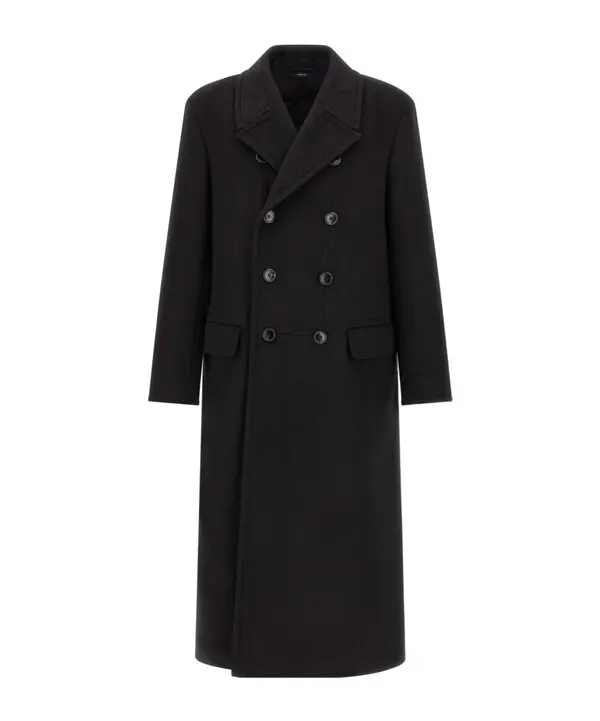 TOM FORD Luxury Melton Officer Coat - Black