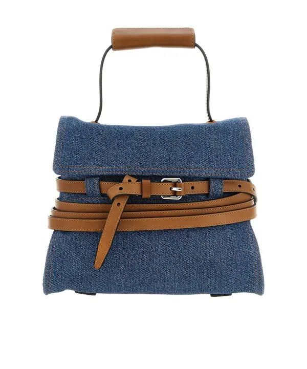 Moschino Belt-detail Denim Shoulder Bag