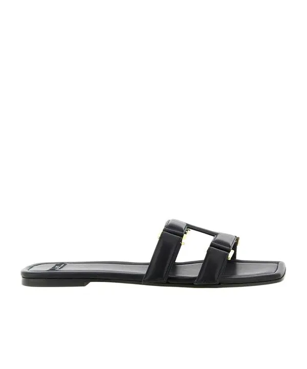 Elisabetta Franchi Logo Detail Flat Sandals - Black