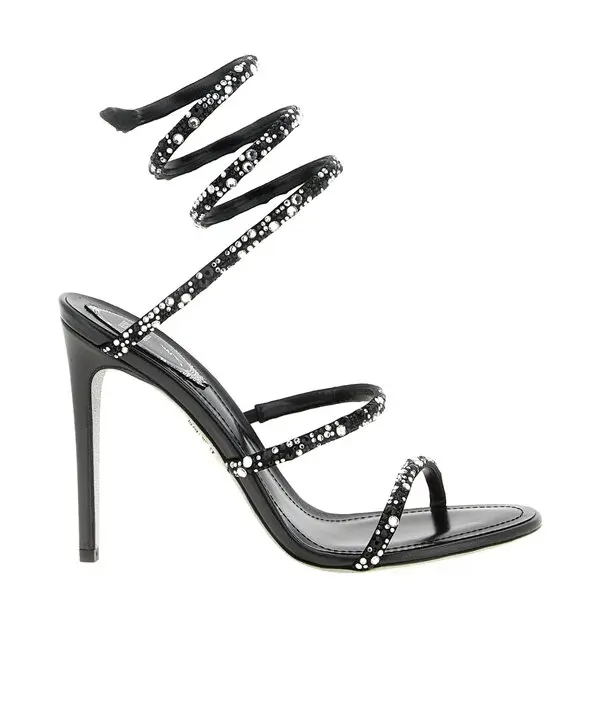 Rene Caovilla Cleo Crystal Spiral Heeled Sandals