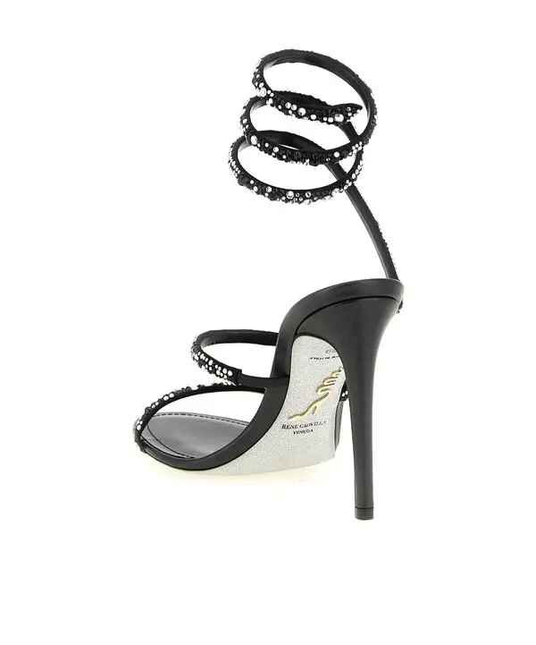 Rene Caovilla Cleo Crystal Spiral Heeled Sandals