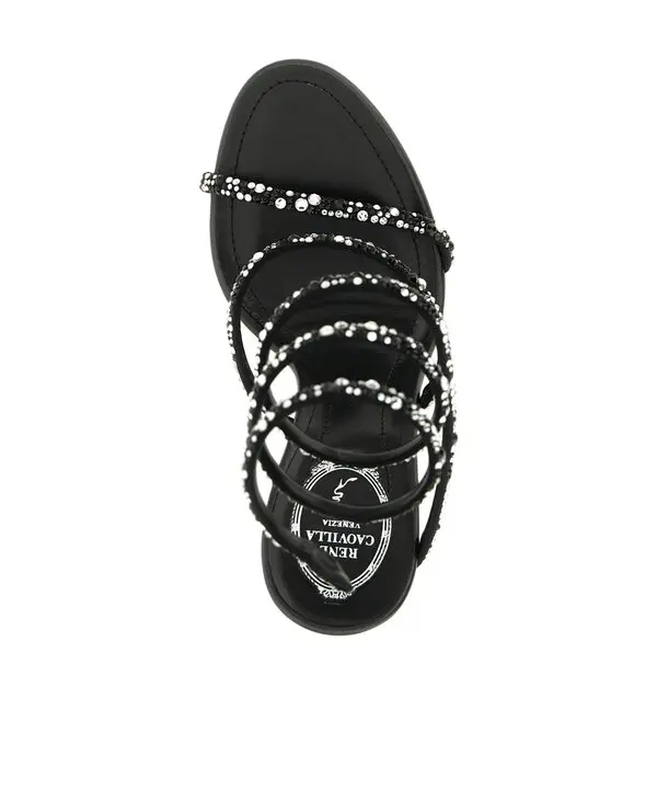 Rene Caovilla Cleo Crystal Spiral Heeled Sandals