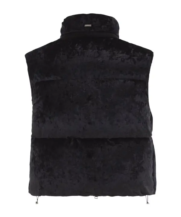 Herno Velvet-effect Padded Gilet - Black