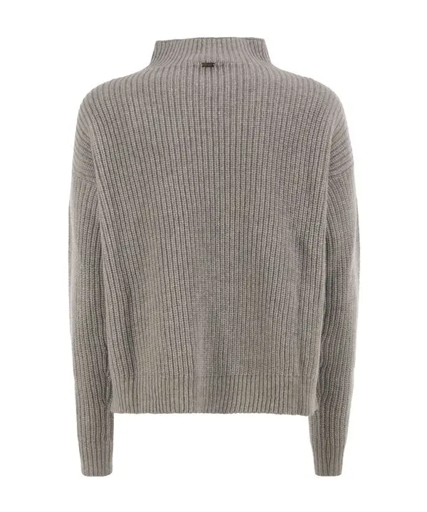 Herno Textured Mock Neck Knitted Jumper - Gray