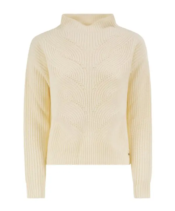 Herno Long-sleeved Sweater With Mock Neck And Crossover V-neckline - Nude